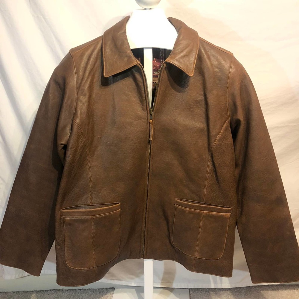 100 % Genuine Leather Brown Jacket Womens Vintage - Gem